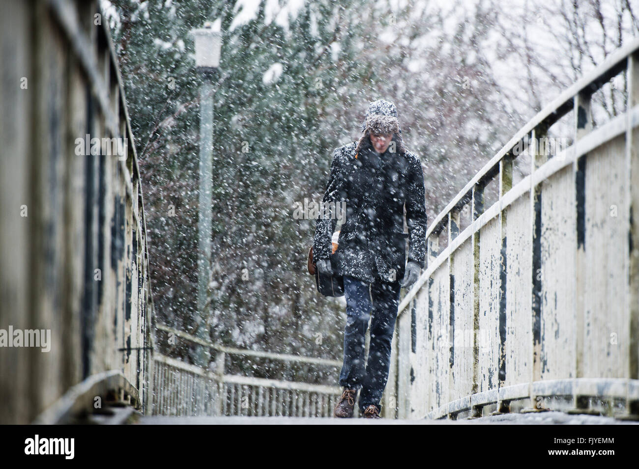 Aberystwyth, Wales, UK. 4th March, 2016. UK weather: Winter returns ...