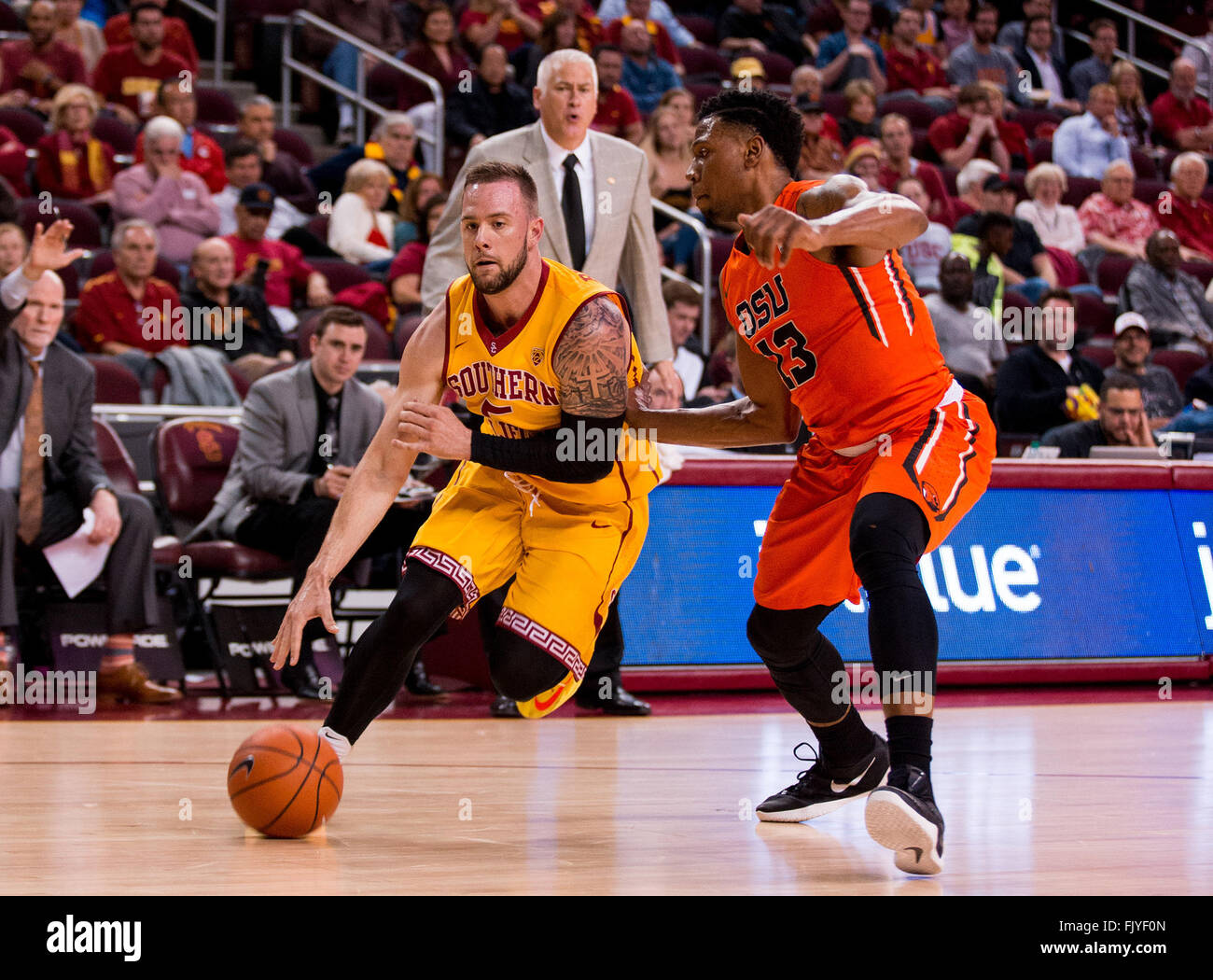 Los Angeles, CA, USA. 02nd Mar, 2016. USC guard (5) Katin Reinhardt ...