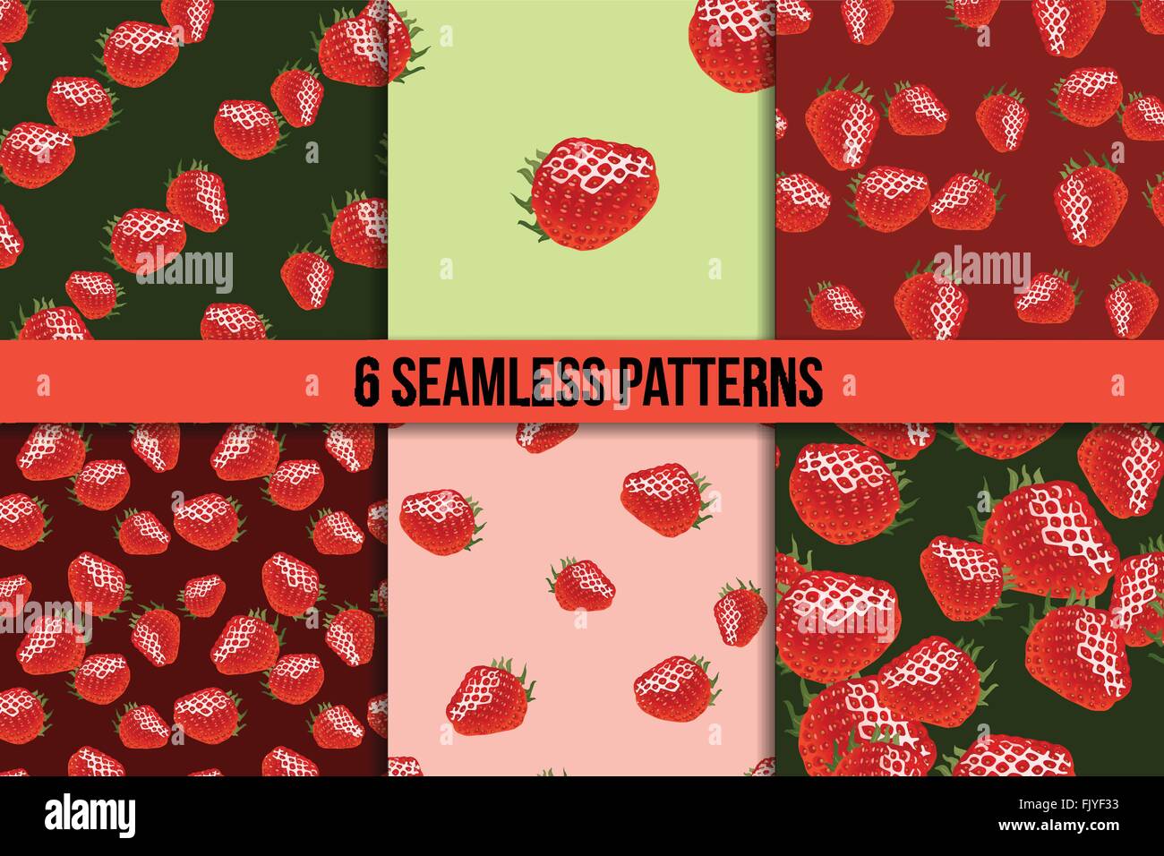 Seamless pattern set with strawberry Stock Vector Image & Art - Alamy