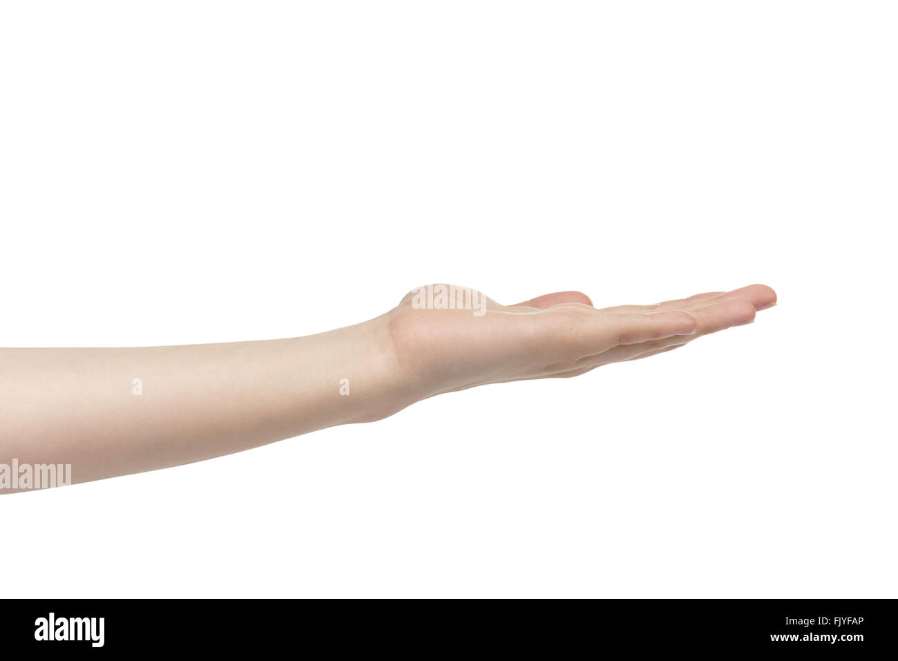 empty young female hand to hold something straight Stock Photo - Alamy
