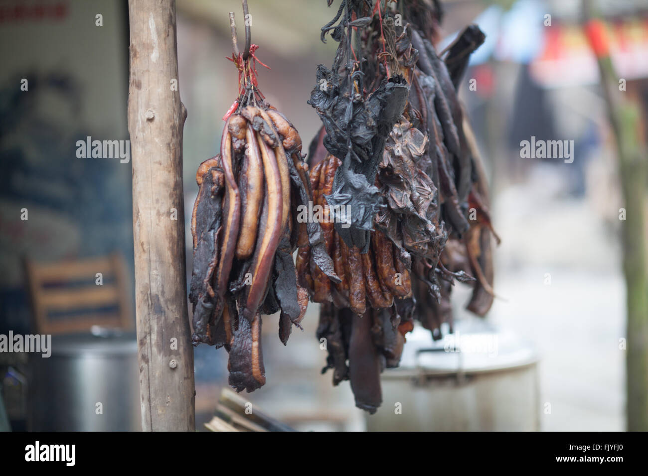 Meats Hanging At Food Stall Stock Photo - Alamy