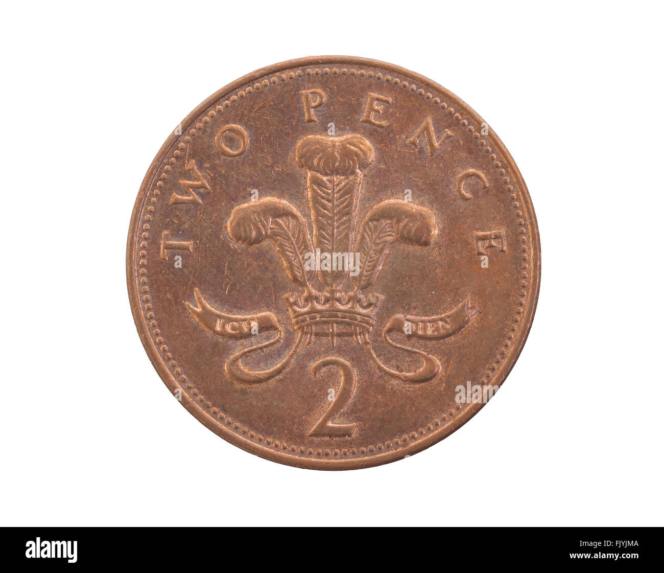Two Pence coin isolated over a white background Stock Photo - Alamy