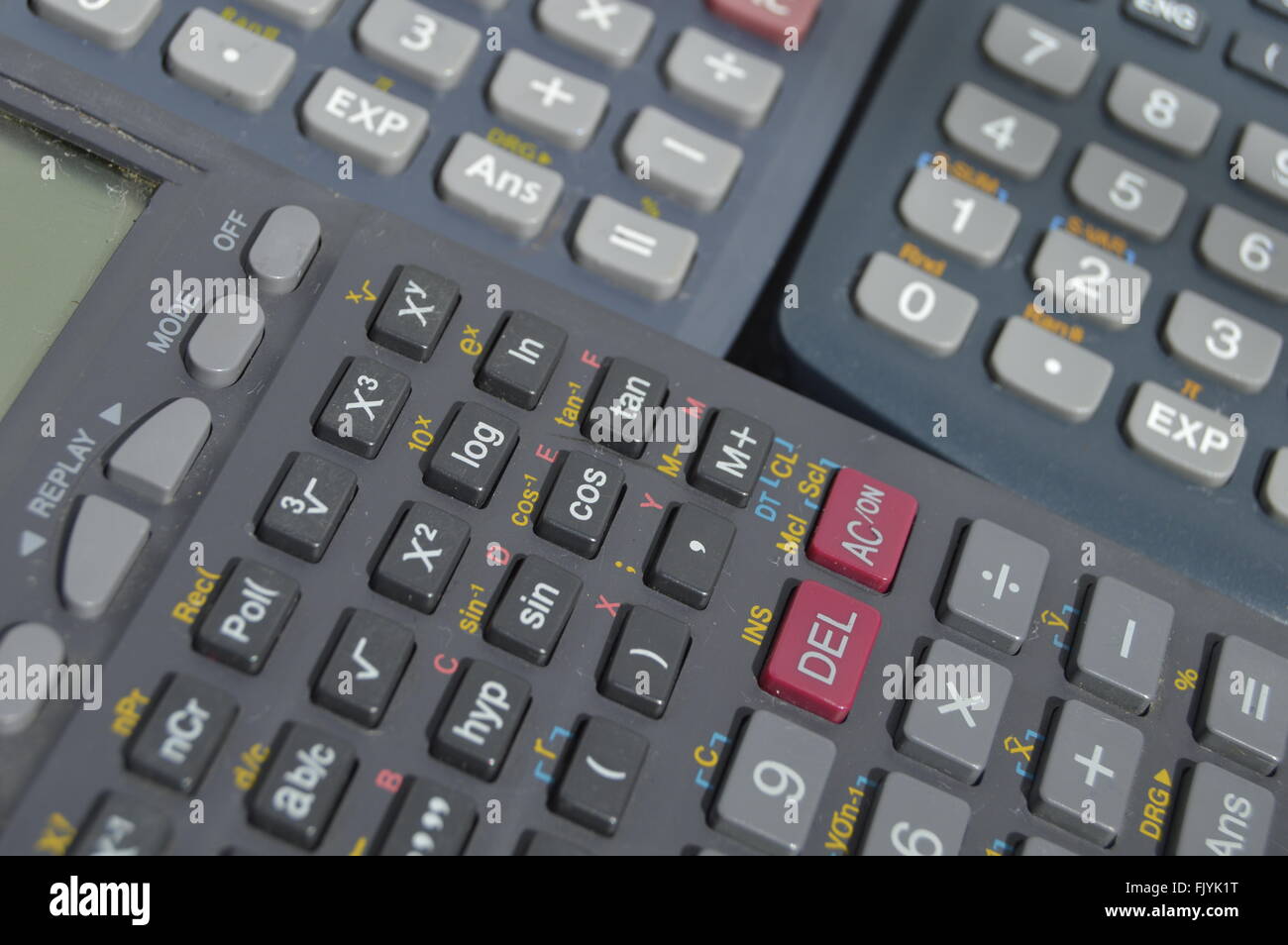 Electronic scientific calculators backgrounds Stock Photo - Alamy