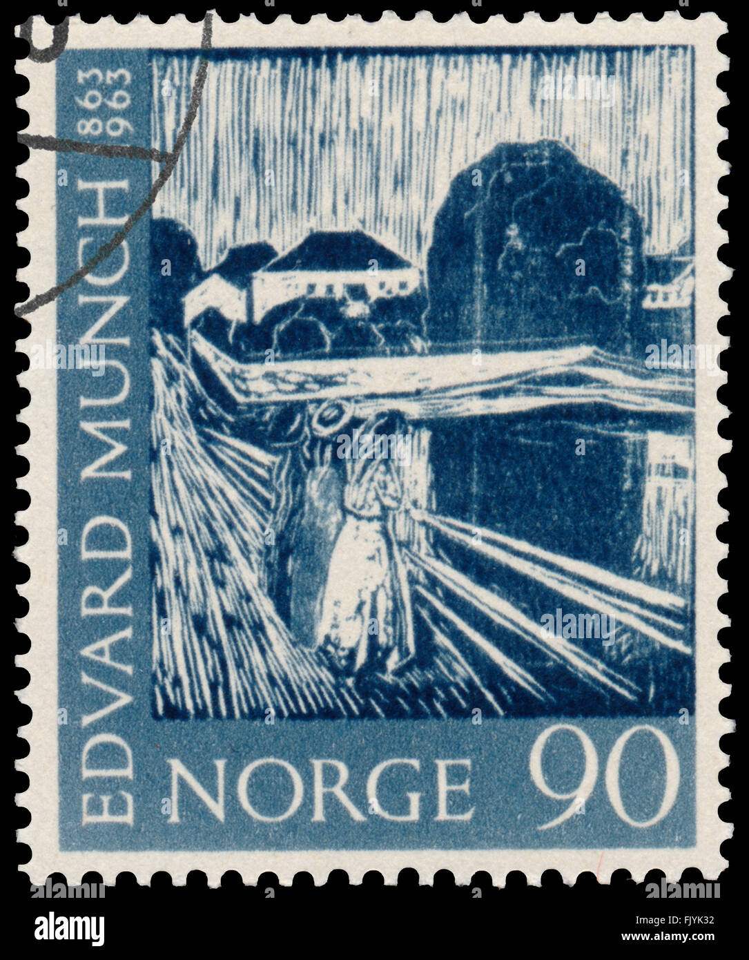 BUDAPEST, HUNGARY - 01 march 2016: a stamp printed in Norway shows ...