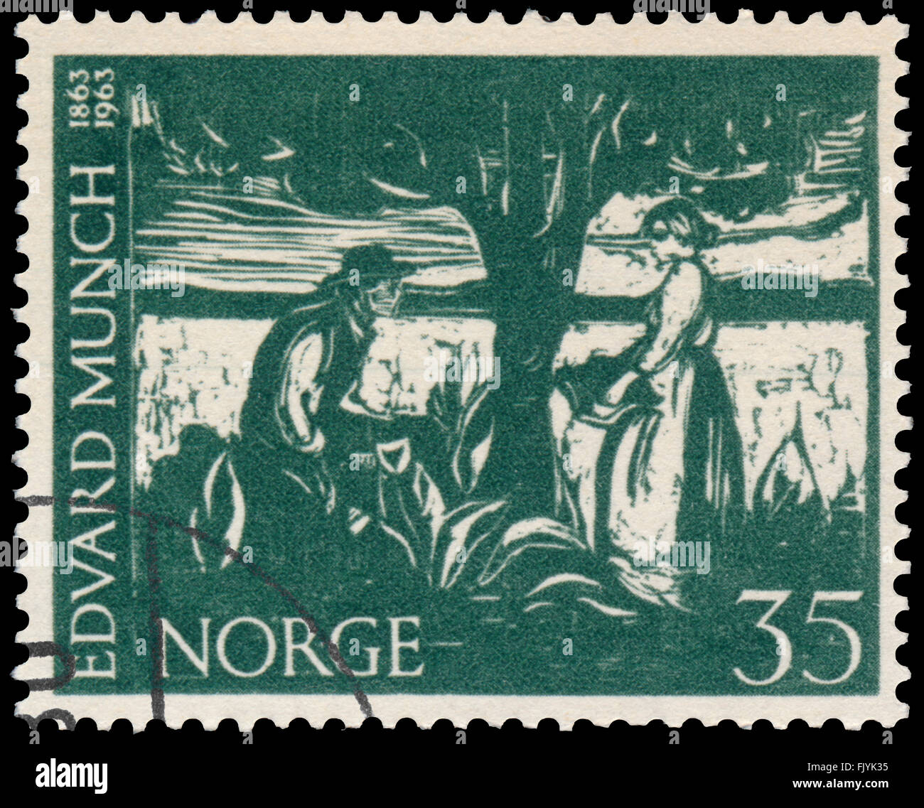 BUDAPEST, HUNGARY - 01 march 2016: a stamp printed in Norway shows ...