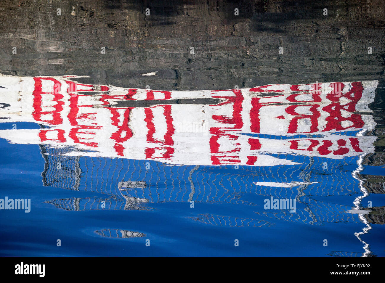 reflection of the harbour of Paignton,south devon,reflection, water ...