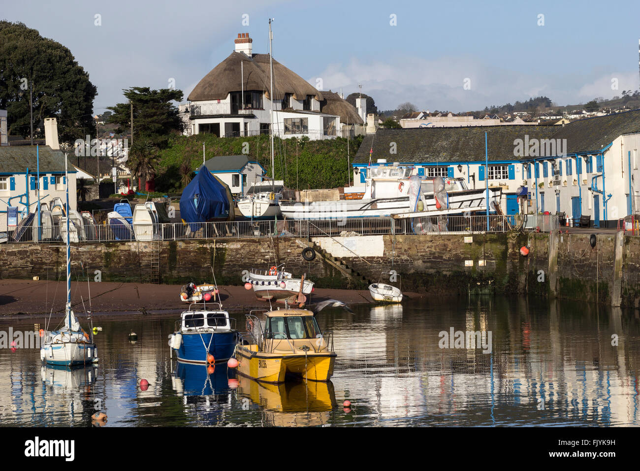 reflection of the harbour of Paignton,south devon,uk, paignton, coastal ...