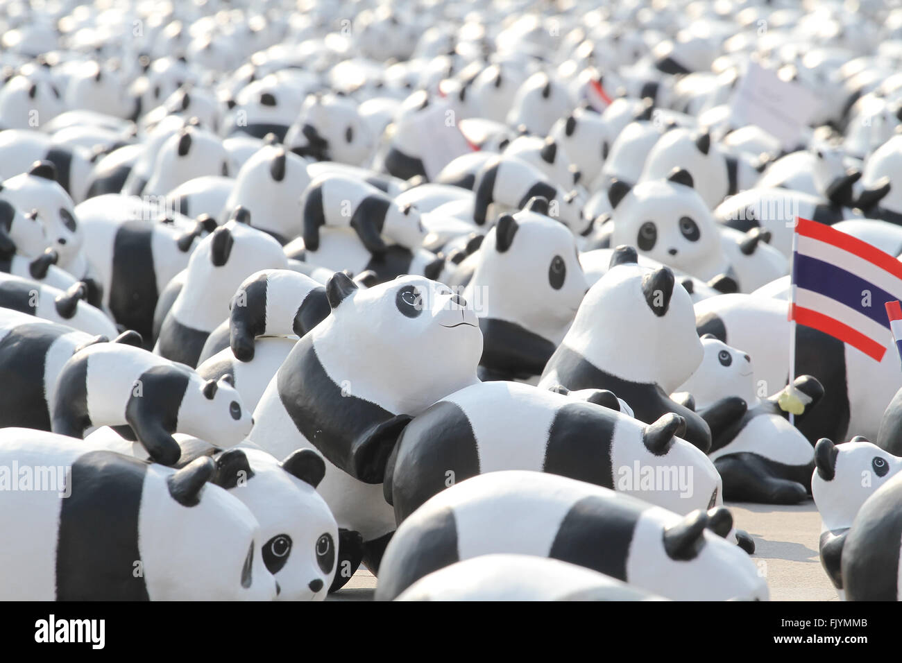 Bangkok, Thailand. 04th Mar, 2016. 1600 pandas at Sanam Luang, the ...