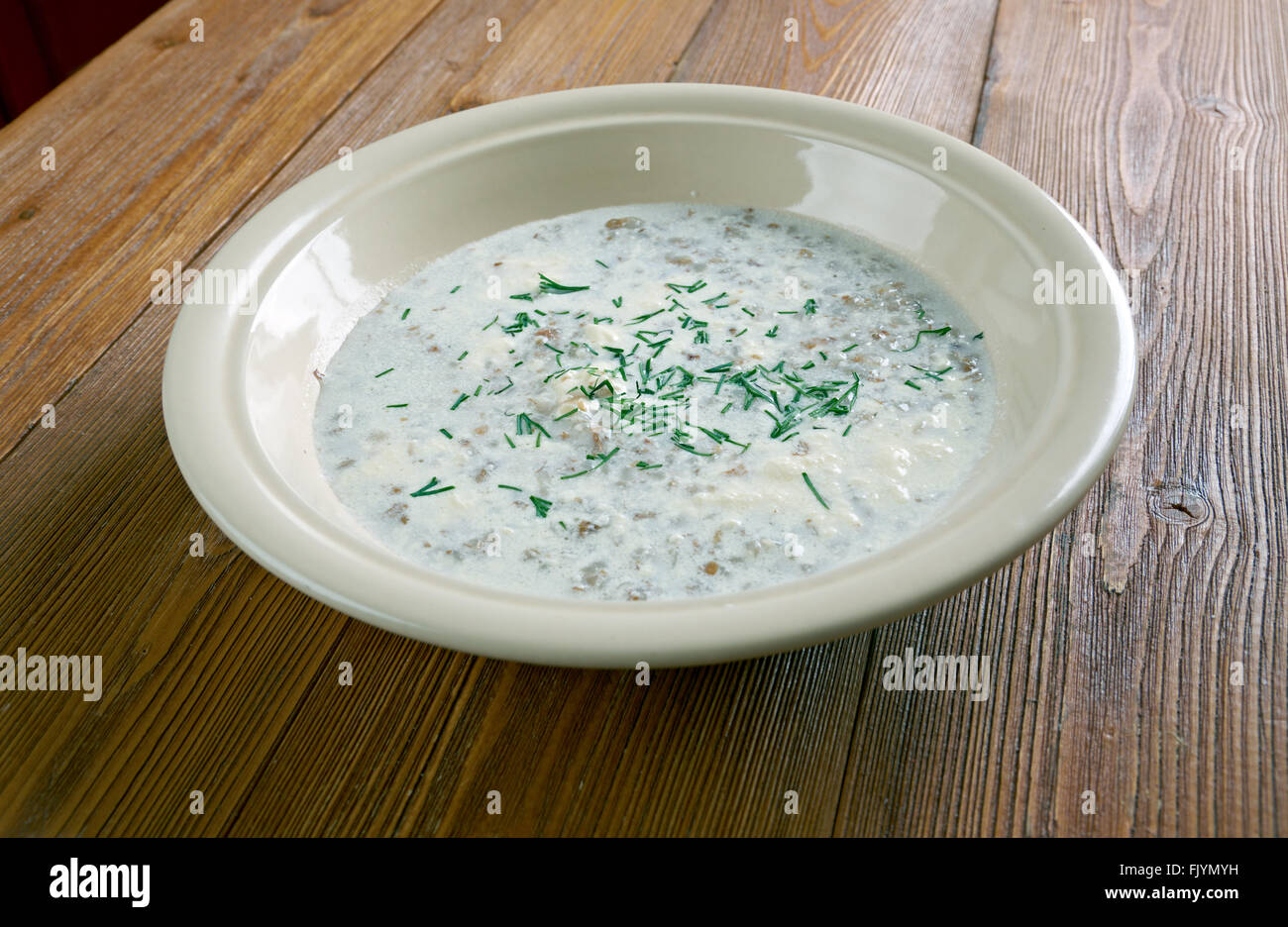 Siemieniotka traditional hemp dish of Silesia Stock Photo - Alamy