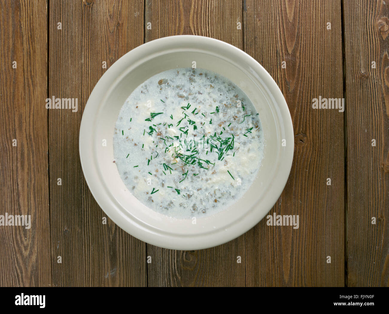 Siemieniotka traditional hemp dish of Silesia Stock Photo - Alamy