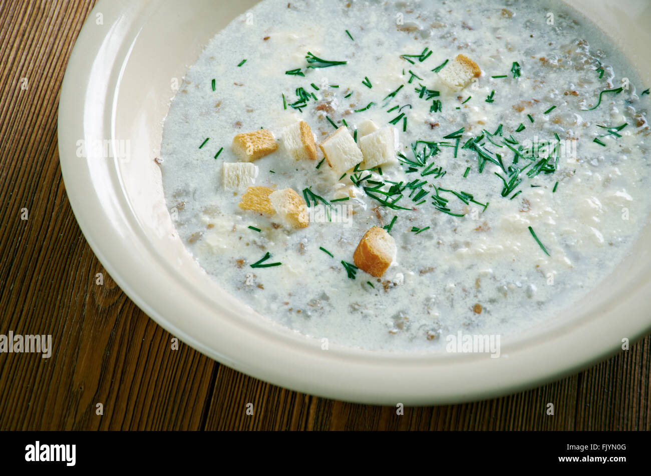 Siemieniotka traditional hemp dish of Silesia Stock Photo - Alamy