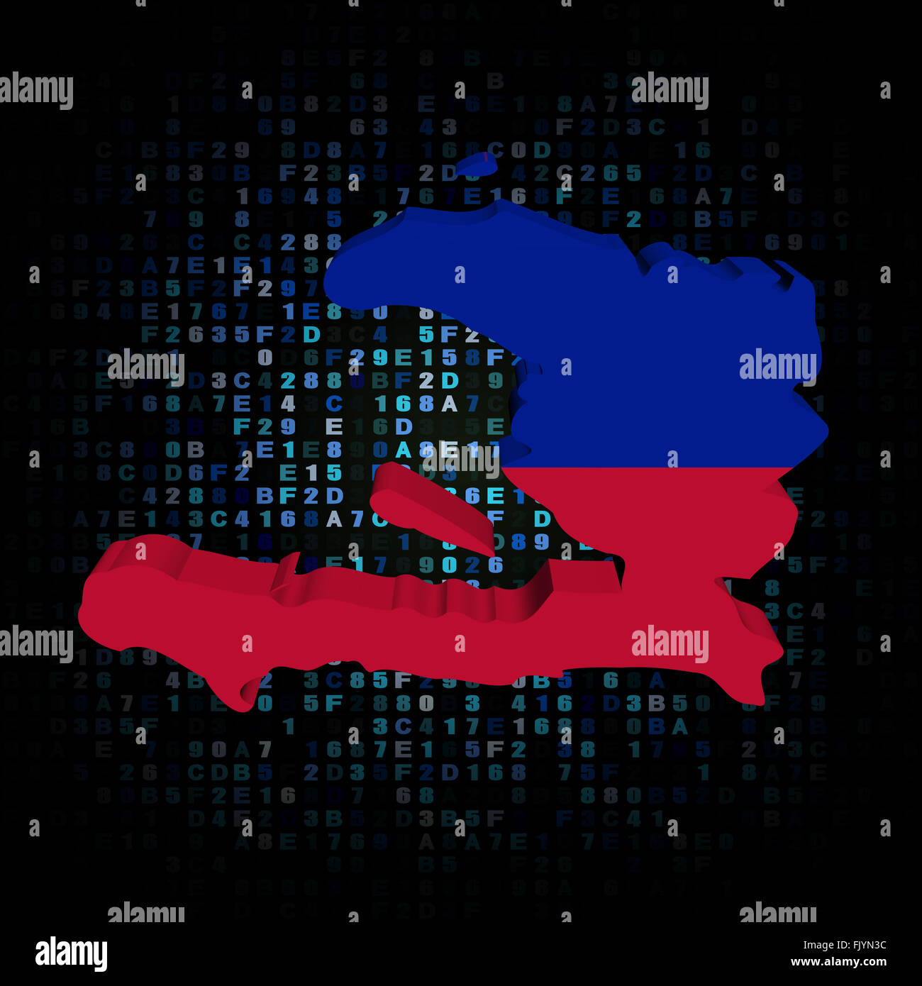 Haiti map flag on hex code illustration Stock Photo - Alamy