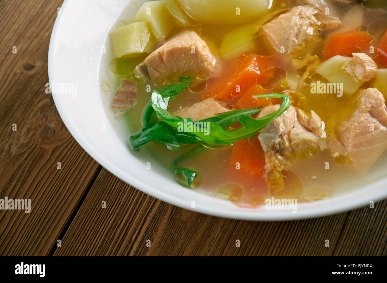 Psarosoupa - fish soup, traditional to Greek cuisine Stock Photo - Alamy