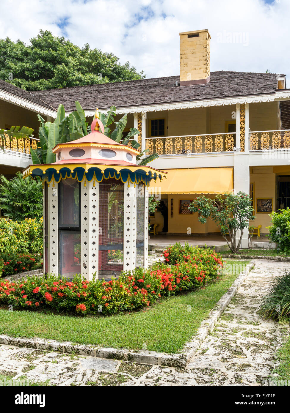 Courtyard of Bonnet House estate and museum in Fort Lauderdale, Florida ...