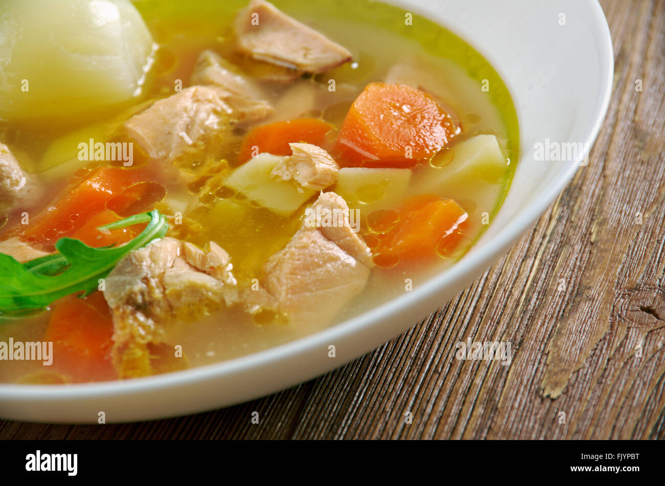 Psarosoupa - fish soup, traditional to Greek cuisine Stock Photo - Alamy
