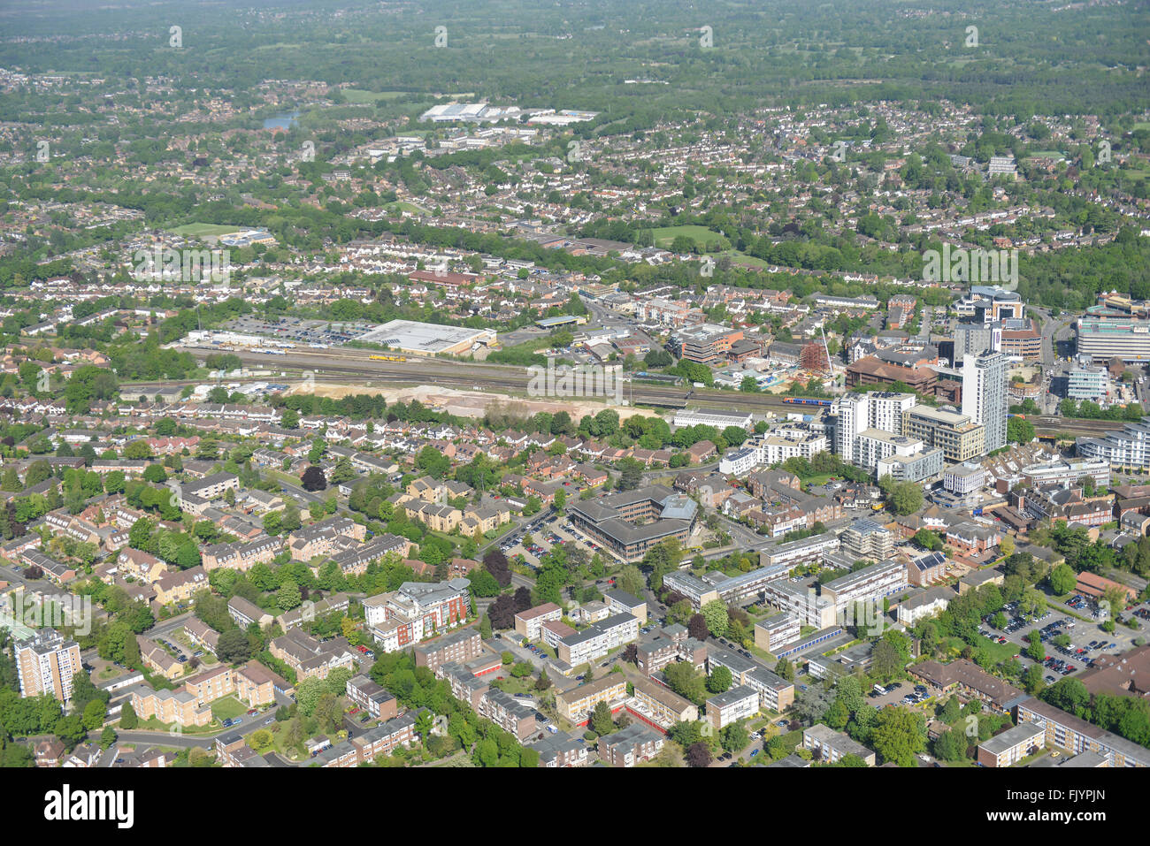 General aerial views of the Surrey town of Woking Stock Photo - Alamy
