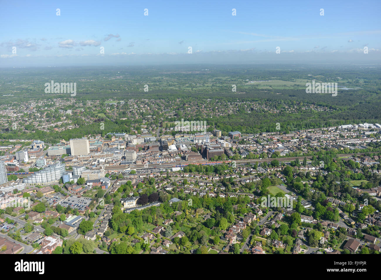 General aerial views of the Surrey town of Woking Stock Photo - Alamy