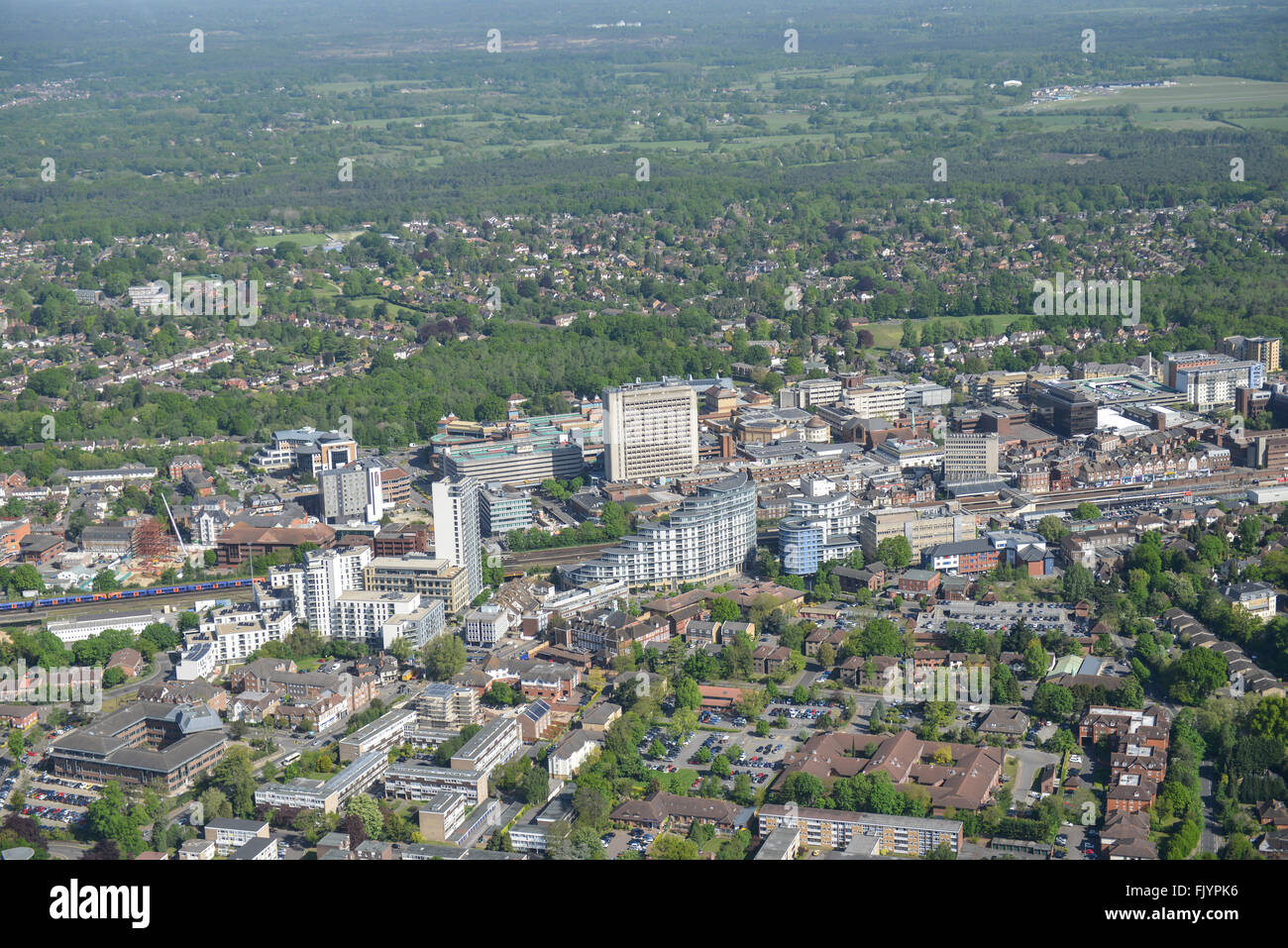 An aerial view of Woking Town Centre in Surrey Stock Photo - Alamy
