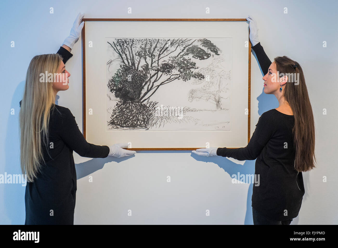 London, UK. 4th March, 2016. Kilham to Rudston, 2008 by David Hockney ...