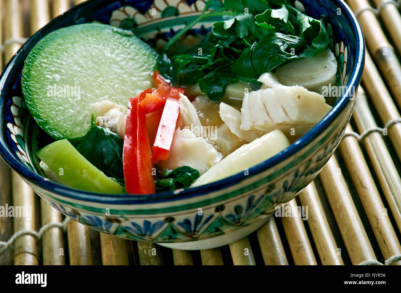 Samlar machu - Khmer language term sour soups .Cambodian cuisine Stock ...