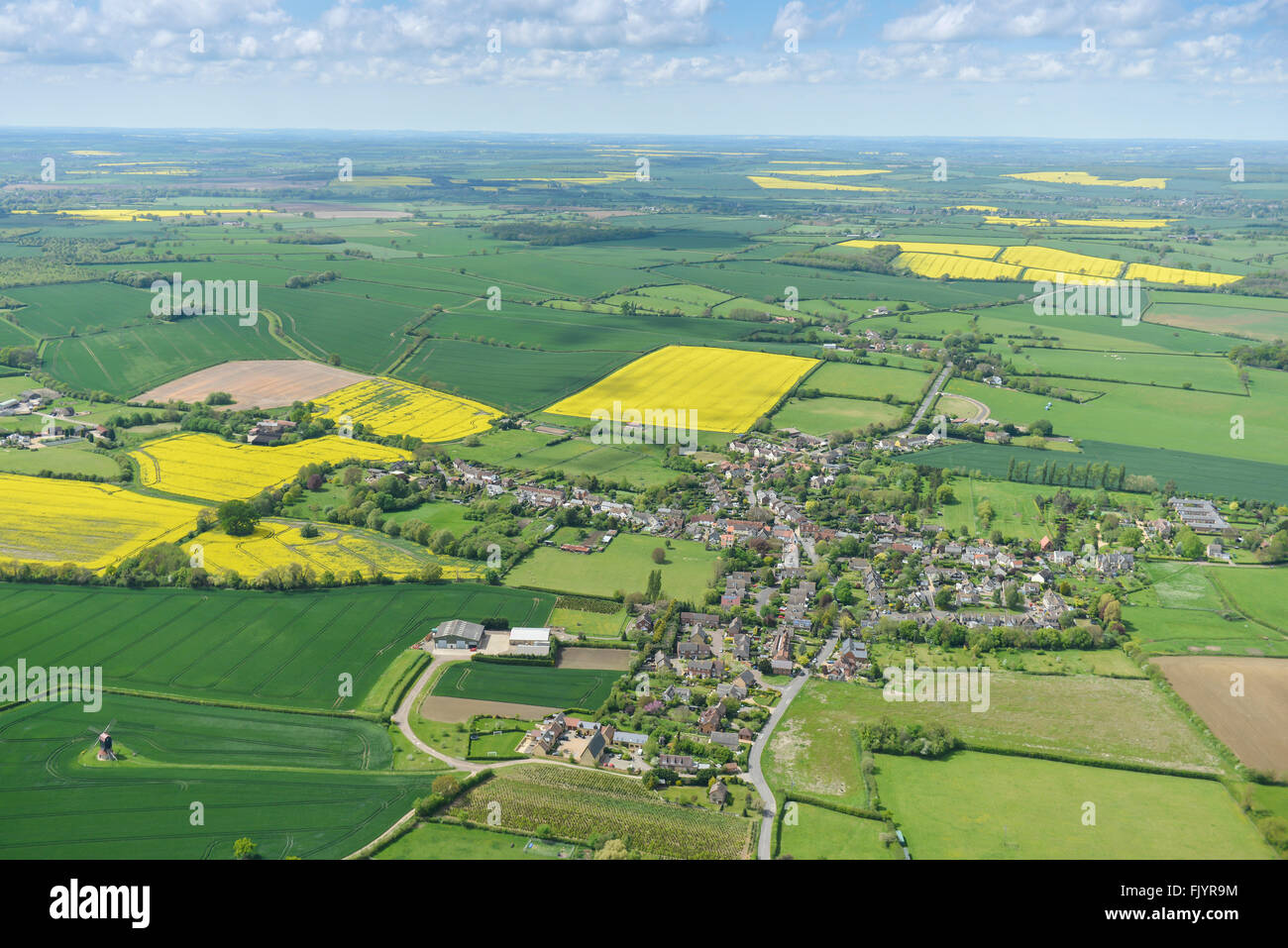 An aerial view of the village of Stevington and surrounding ...