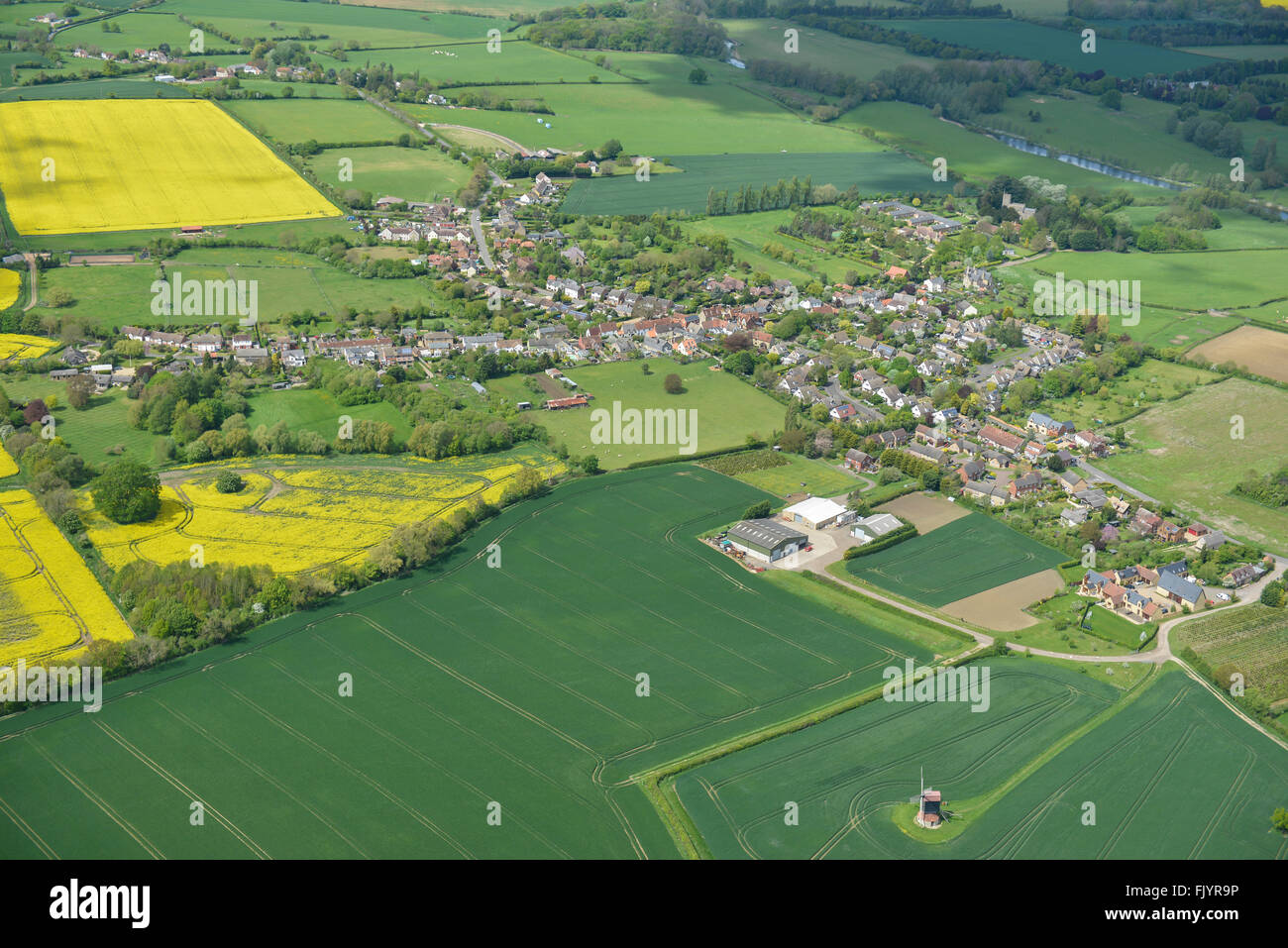 An aerial view of the village of Stevington and surrounding ...
