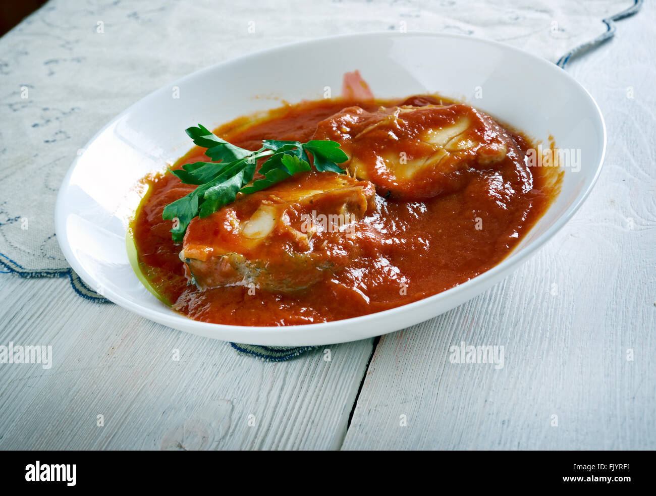 Haraimi Libyan spicy fish dish.Maghreb cuisine Stock Photo - Alamy