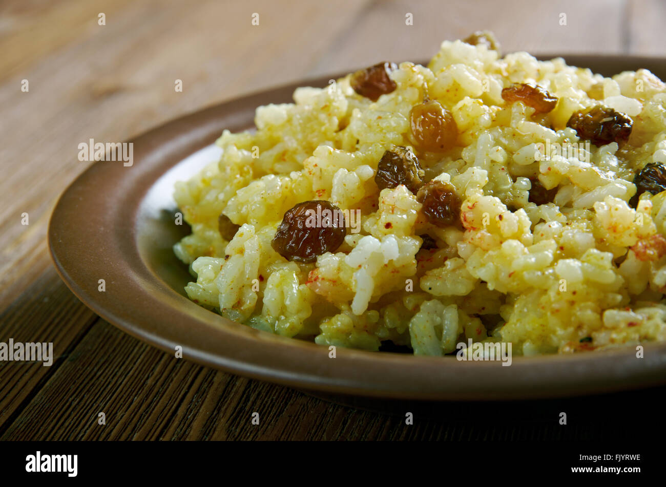 Geelrys - South AfricanYellow Rice With Raisins Stock Photo - Alamy