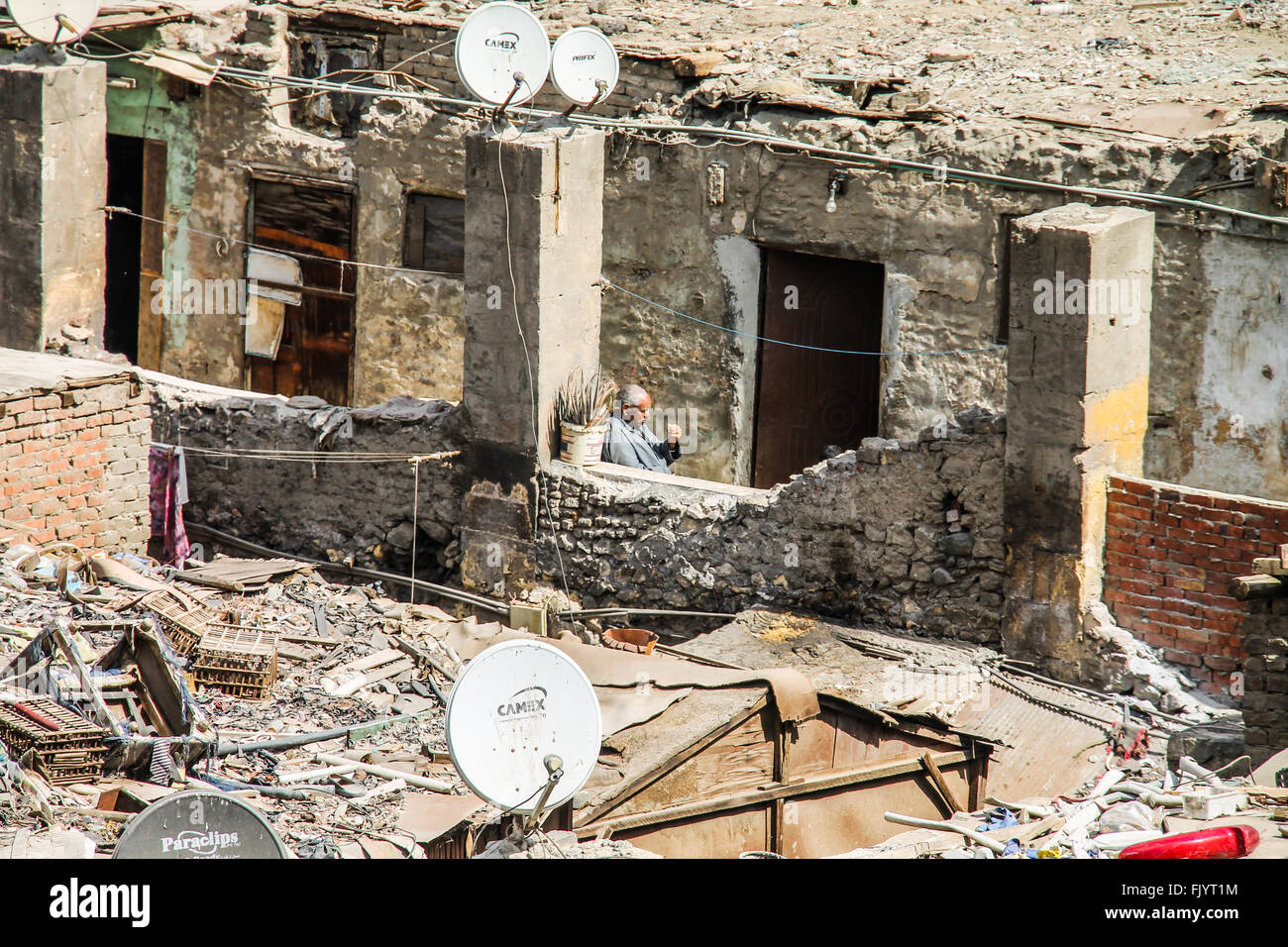 Cairo, Egypt. 04th Mar, 2016. People living on rooftops in Cairo ...