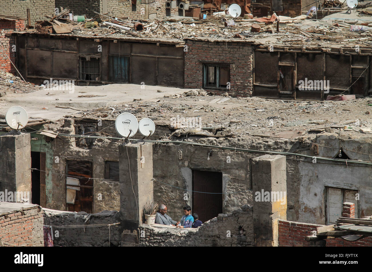 Cairo, Egypt. 04th Mar, 2016. People living on rooftops in Cairo ...