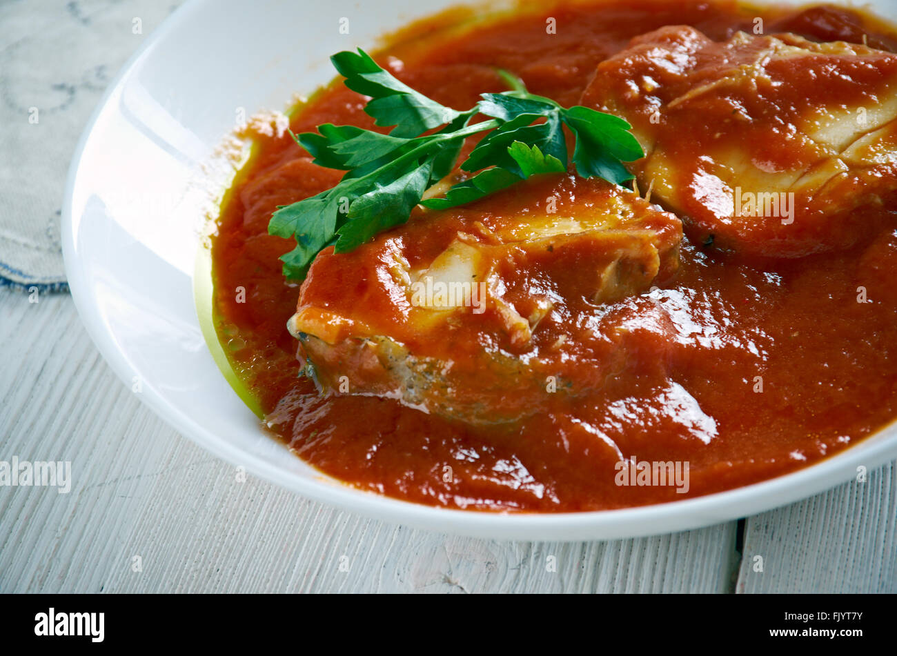 Haraimi Libyan spicy fish dish.Maghreb cuisine Stock Photo - Alamy