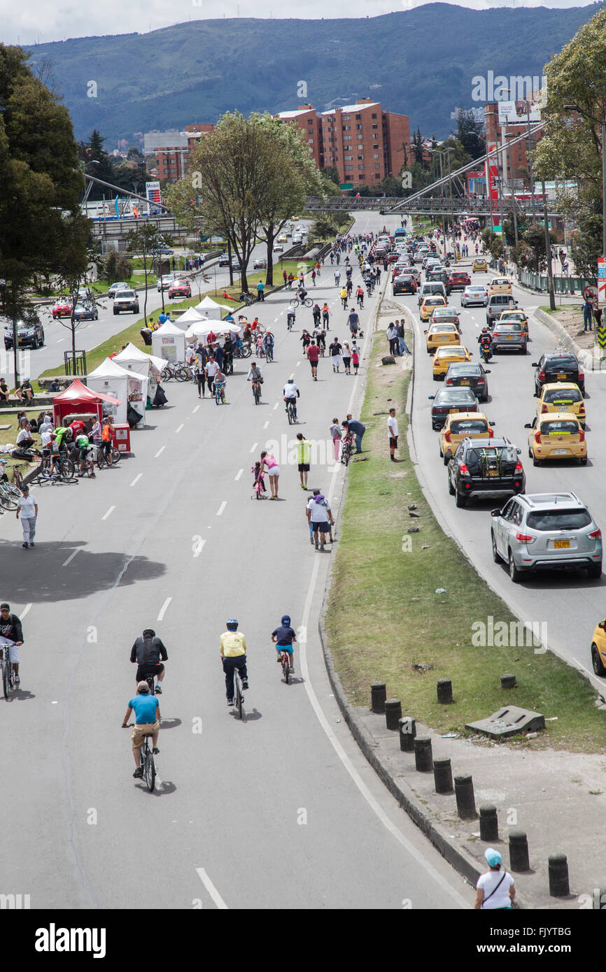 On Sundays in Bogota, Colombia some roads are closed to traffic and ...