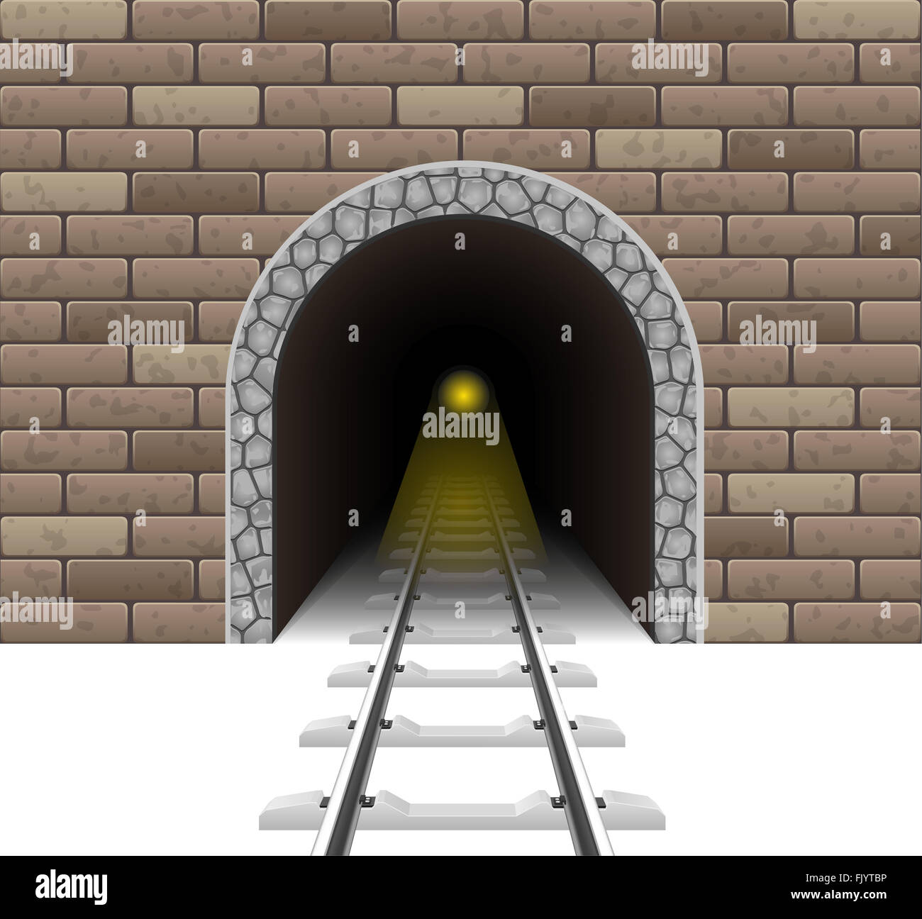 railway tunnel illustration isolated on white background Stock Photo ...