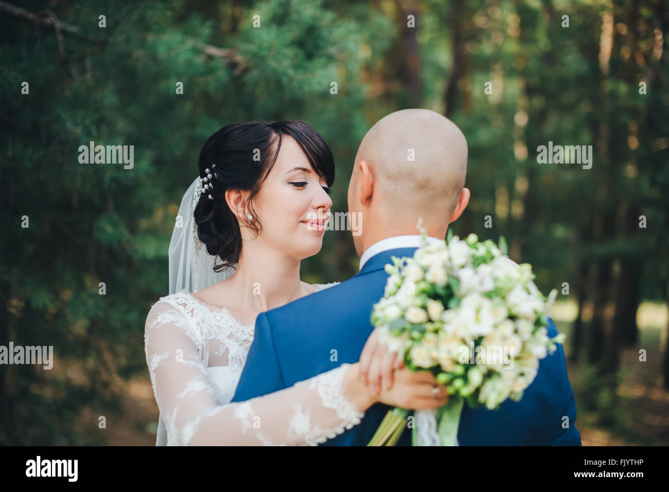 Stylish wedding couple groom bride hi-res stock photography and images ...