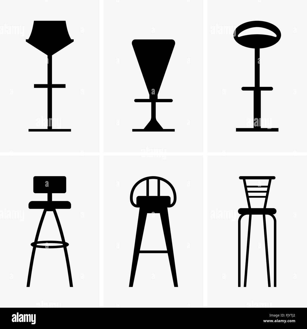 Stool chairs Black and White Stock Photos & Images - Alamy
