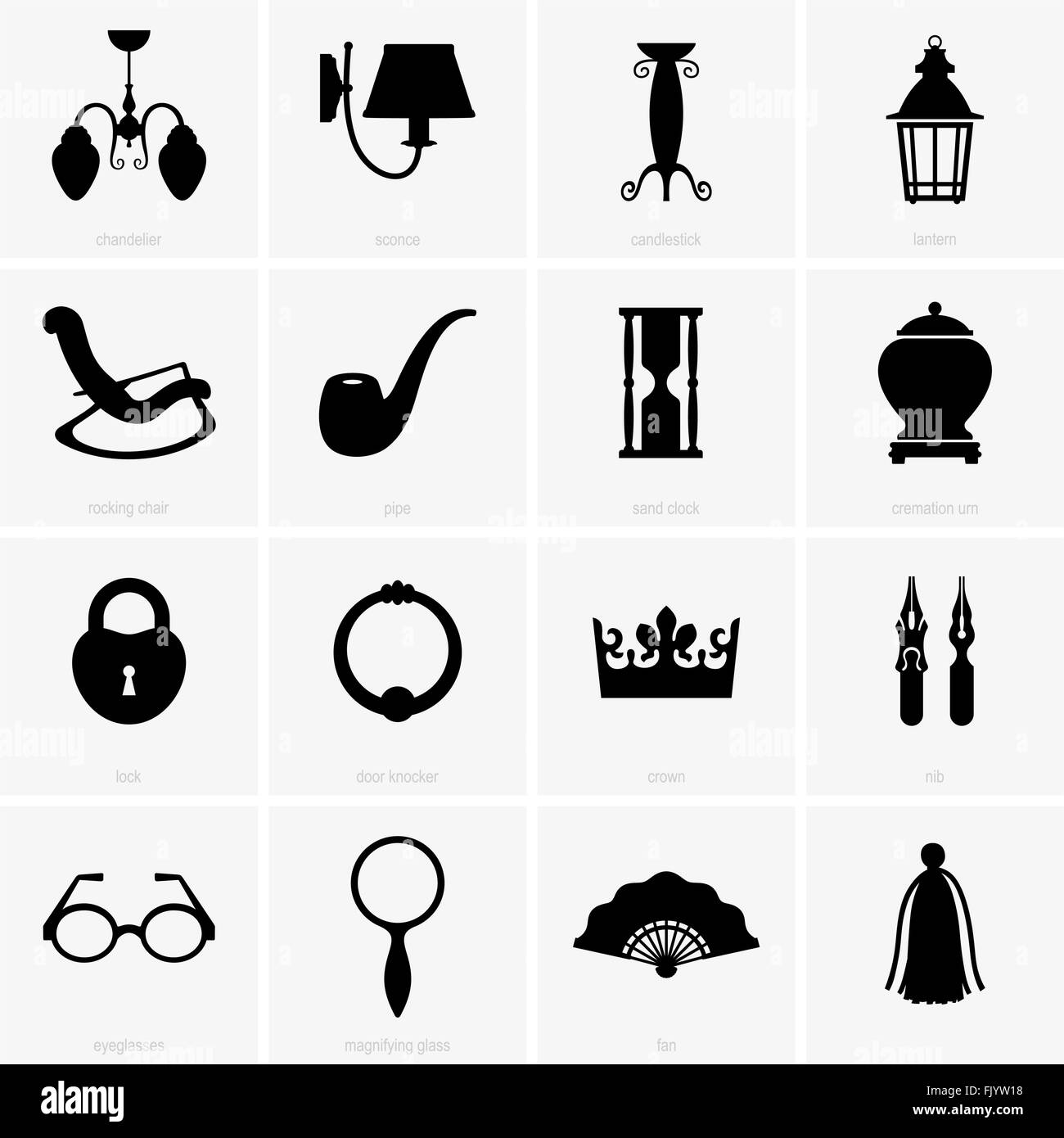 Vintage rocking chair vector vectors Black and White Stock Photos ...