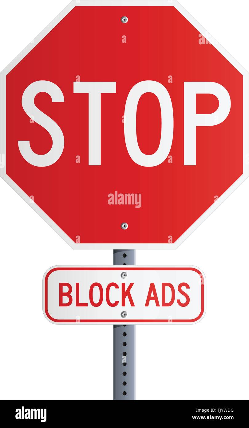 Stop - Block Ads Stock Vector Image & Art - Alamy