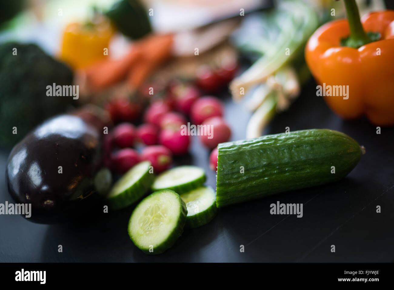 A collection of vegetables shot with shallow depth of field Stock Photo ...