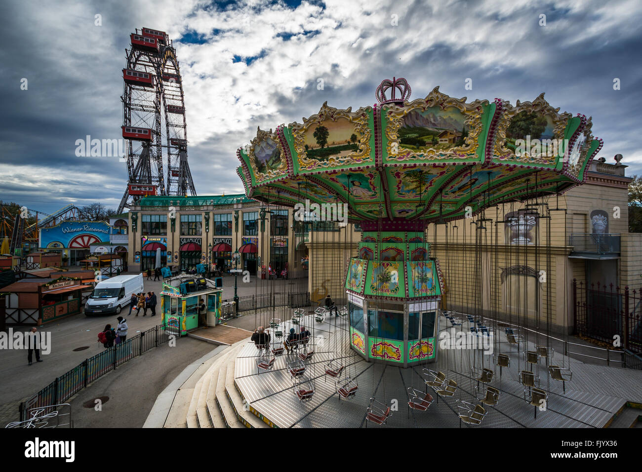View of rides at Prater, in Vienna, Austria Stock Photo - Alamy
