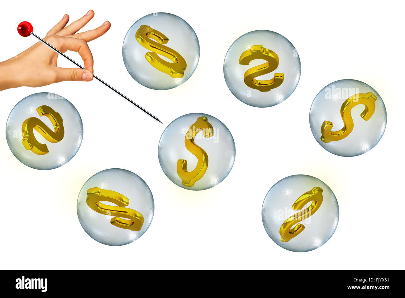 Dollar signs in bubbles Stock Photo - Alamy