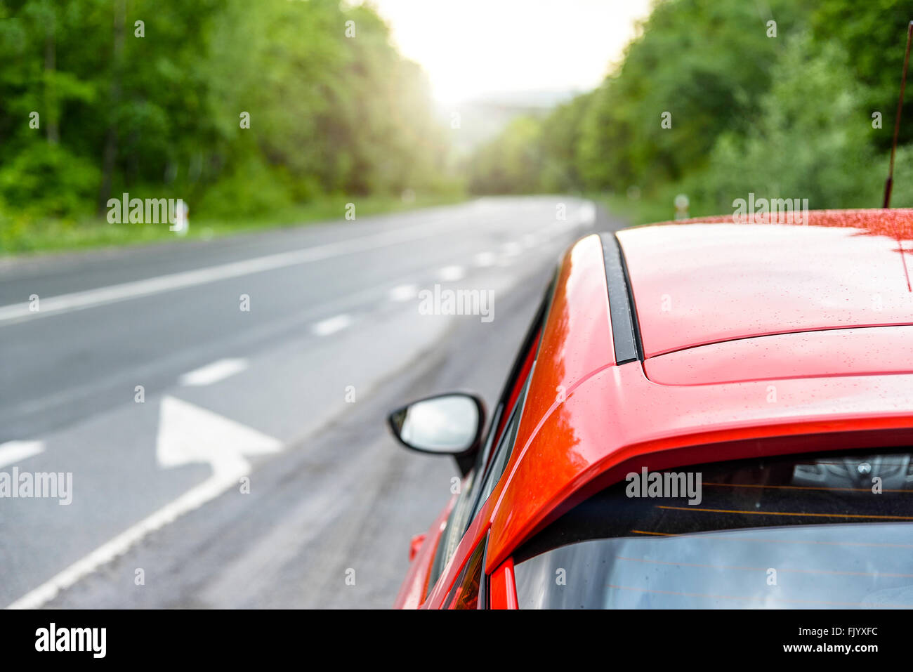 Red lines on road hi-res stock photography and images - Alamy