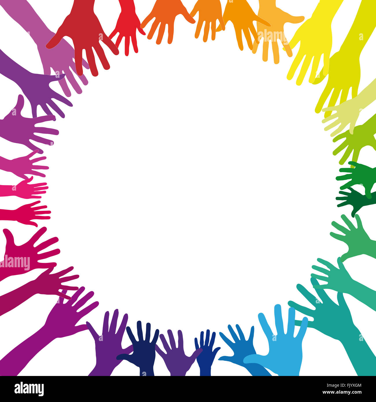 A lot of different colorful rainbow hands as a background Stock Photo ...