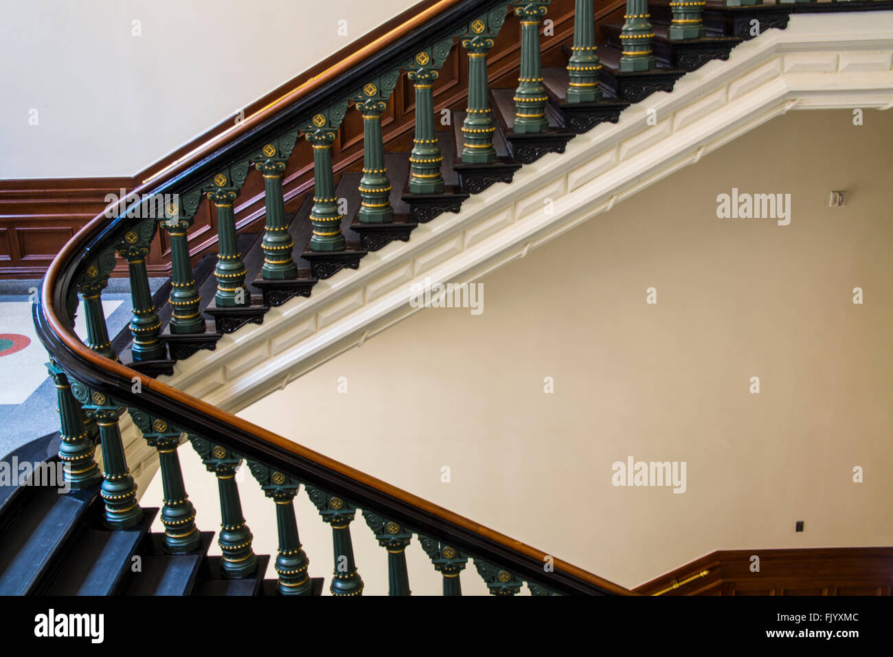 A staircase in the Texas State Capitol building in Austin, Texas Stock ...