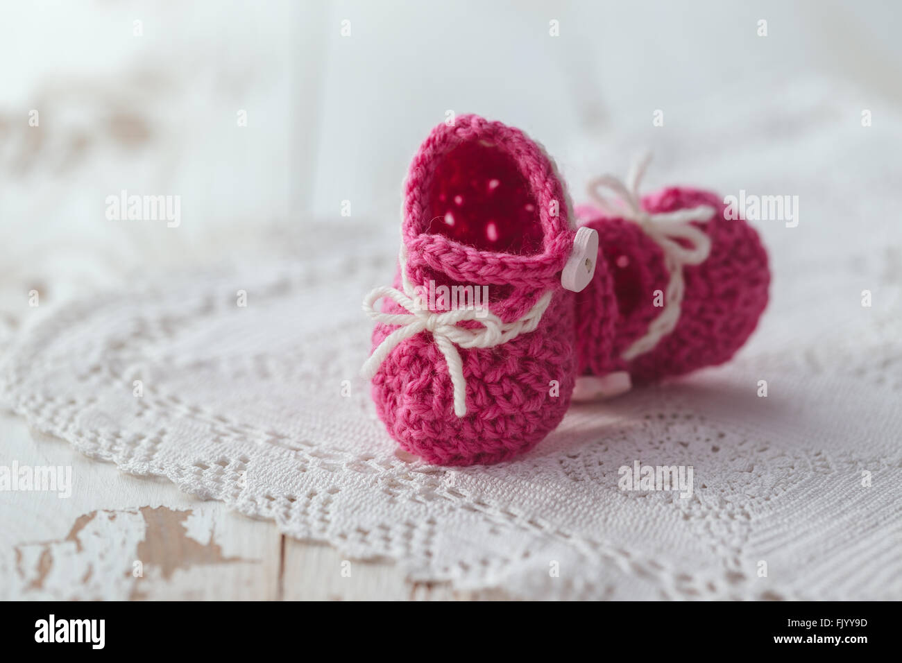 Crochet Baby Booties Stock Photo - Alamy