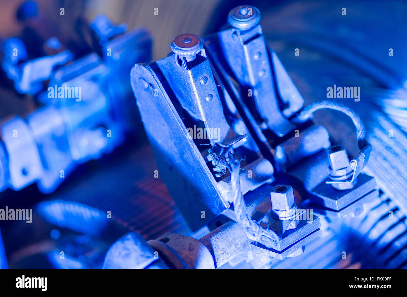 photo of the historic machines in macro photography, detail,the color ...