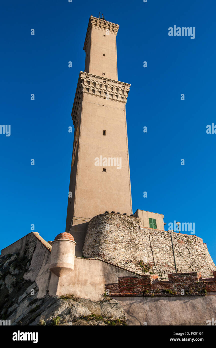 Italy Liguria Genoa La Lanterna the Lighthouse of the city Stock Photo ...