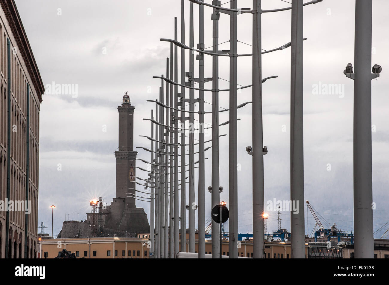 Italy Liguria Genoa La Lanterna the Lighthouse of the city - View from ...