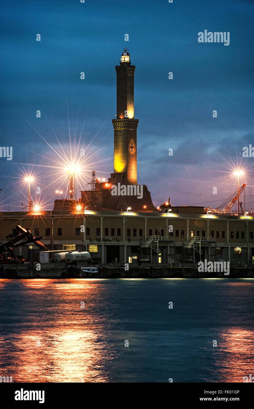 Italy Liguria Genoa La Lanterna the Lighthouse of the city - View from ...