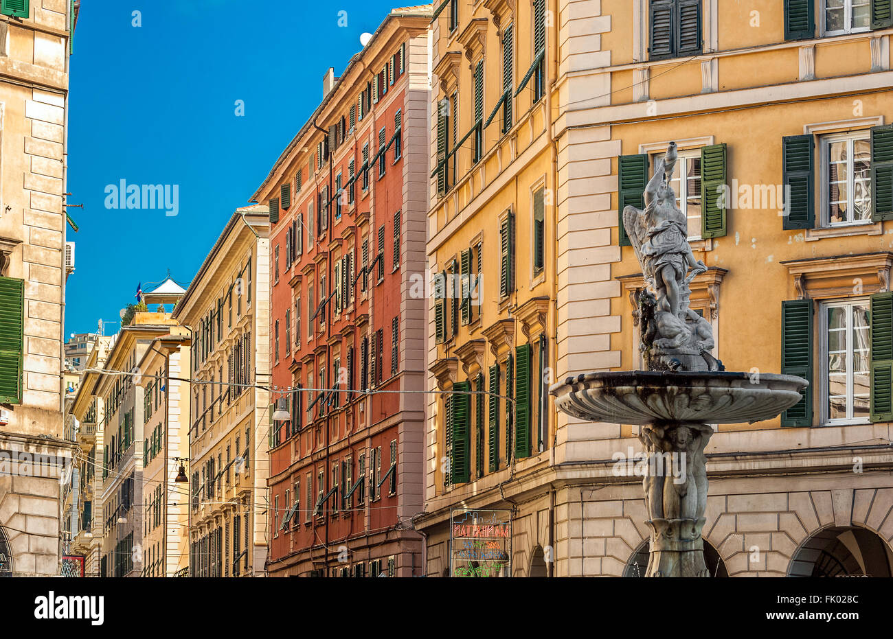 Italy, liguria, Genoa, Piazza Colombo Stock Photo - Alamy