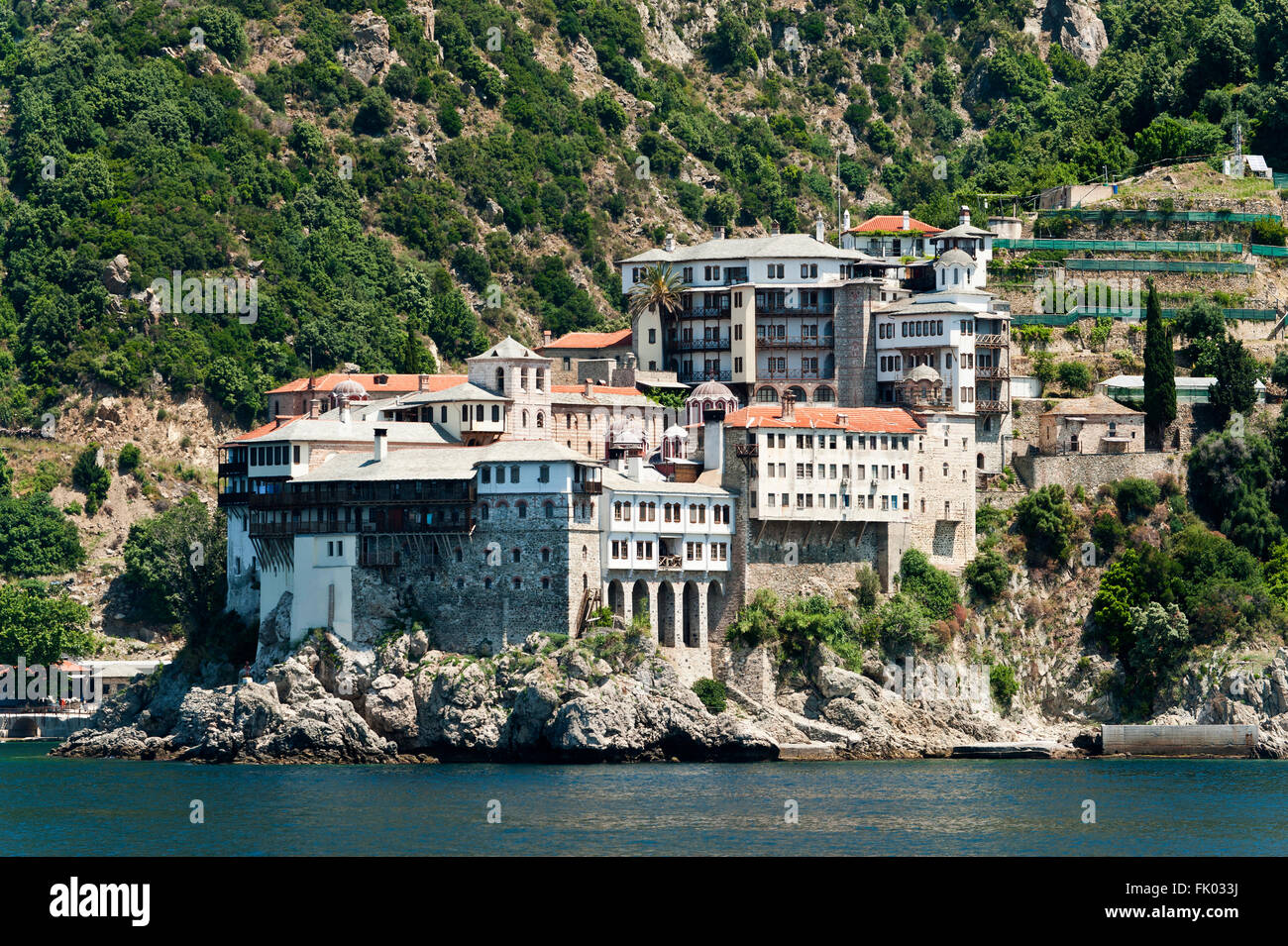 Orthodox Christian Osiou Gregoriou monastery, Athos Peninsula ...